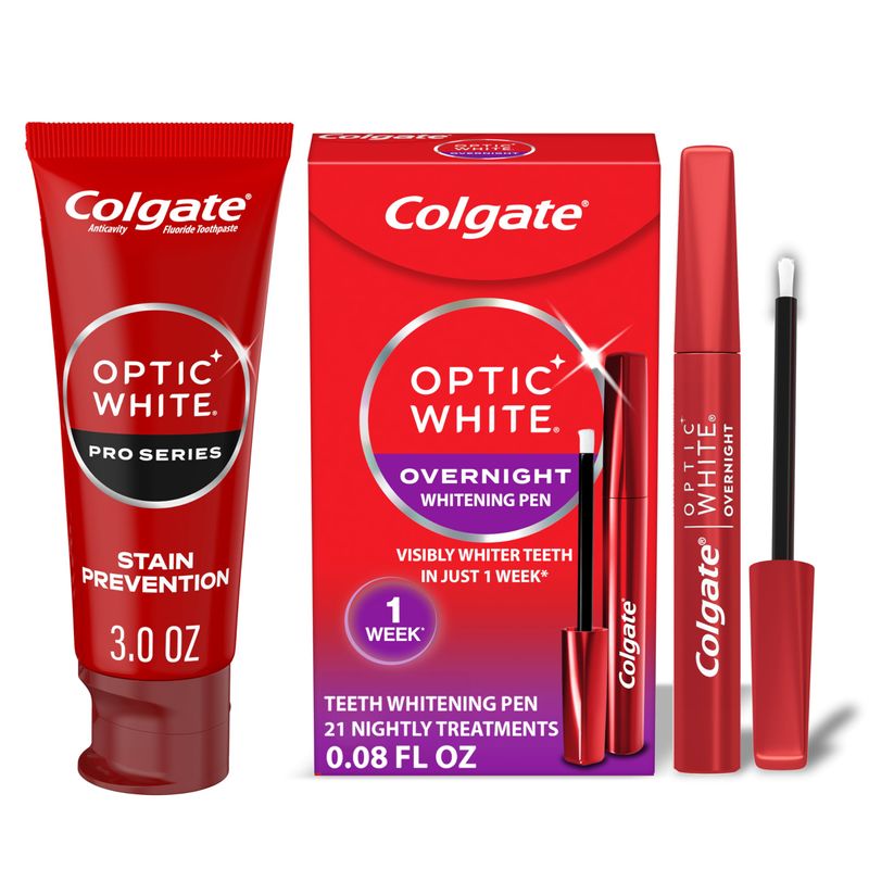 Colgate Optic White Overnight Teeth Whitening Pen and Whitening ...