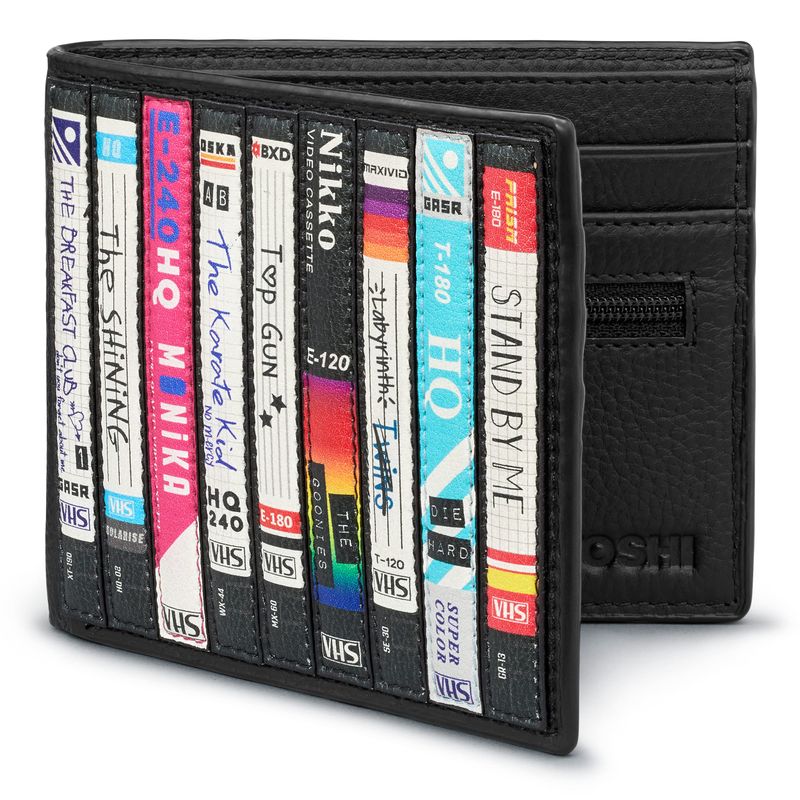 Yoshi Be Kind Rewind VHS Men's Leather Wallet, Genuine Black Leather ...
