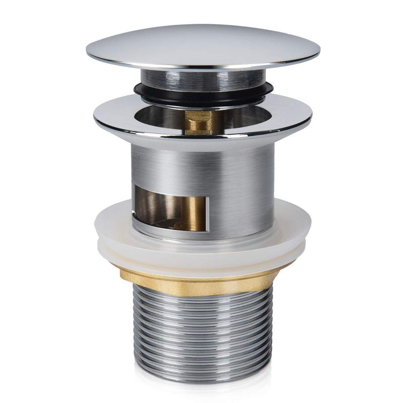 Navaris Pop Up Sink Plug - Click Clack Slotted Bathroom Waste Plug with ...