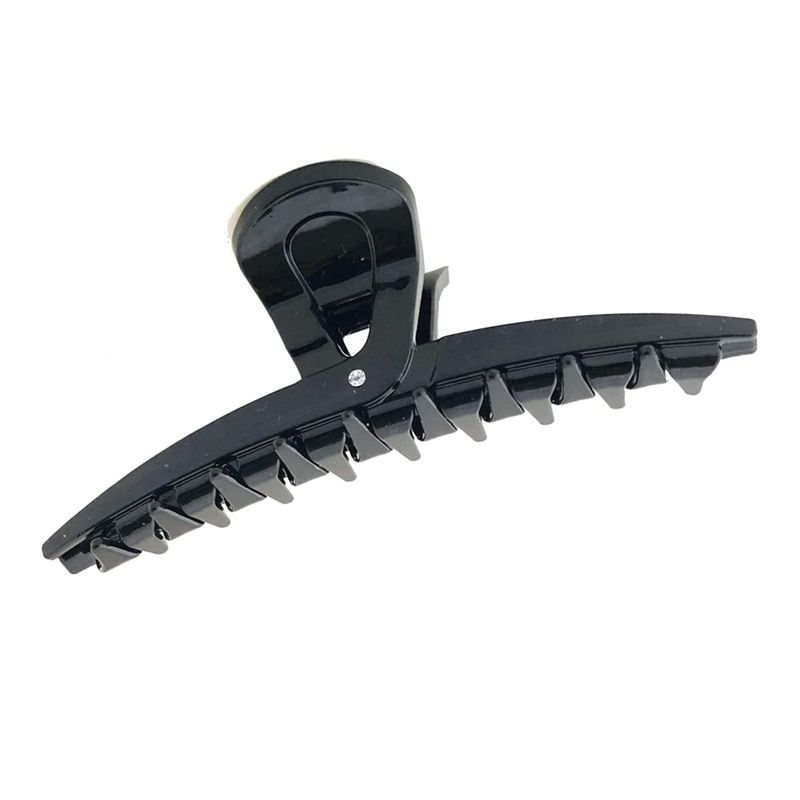 Parcelona French Pinch Black Covered Spring Crystal Jaw Hair Claw Clip Clamp Clutcher for Women ...