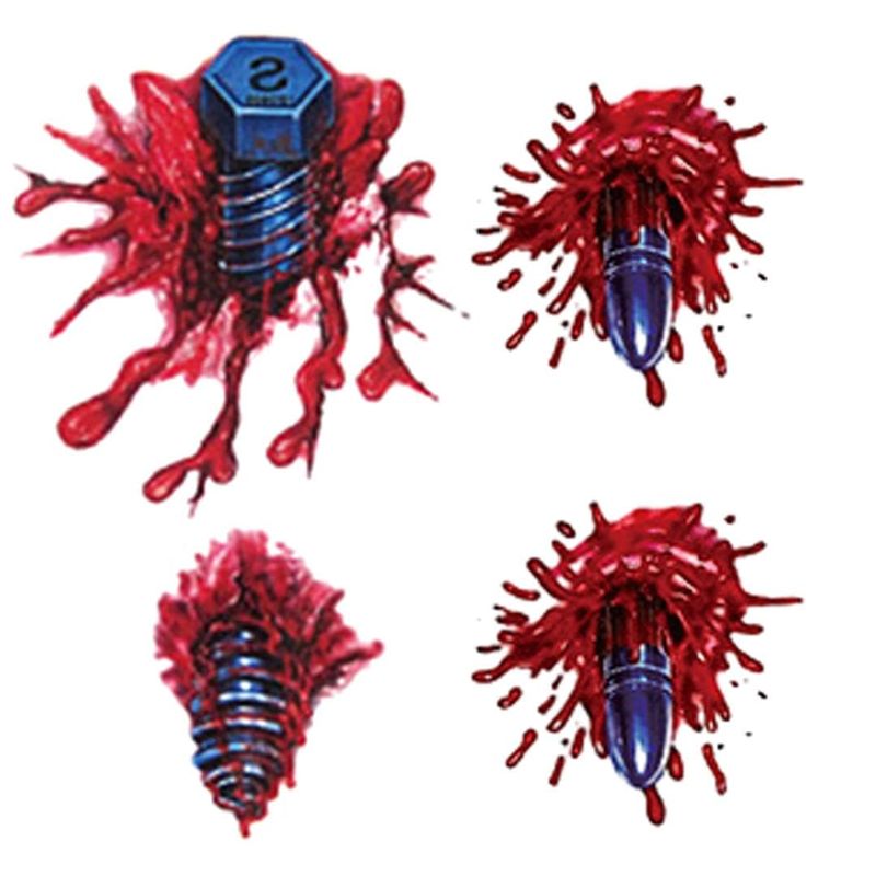 Sevendosong Halloween Zombie Cosmetics Horror Bloody Wounds Temporary ...