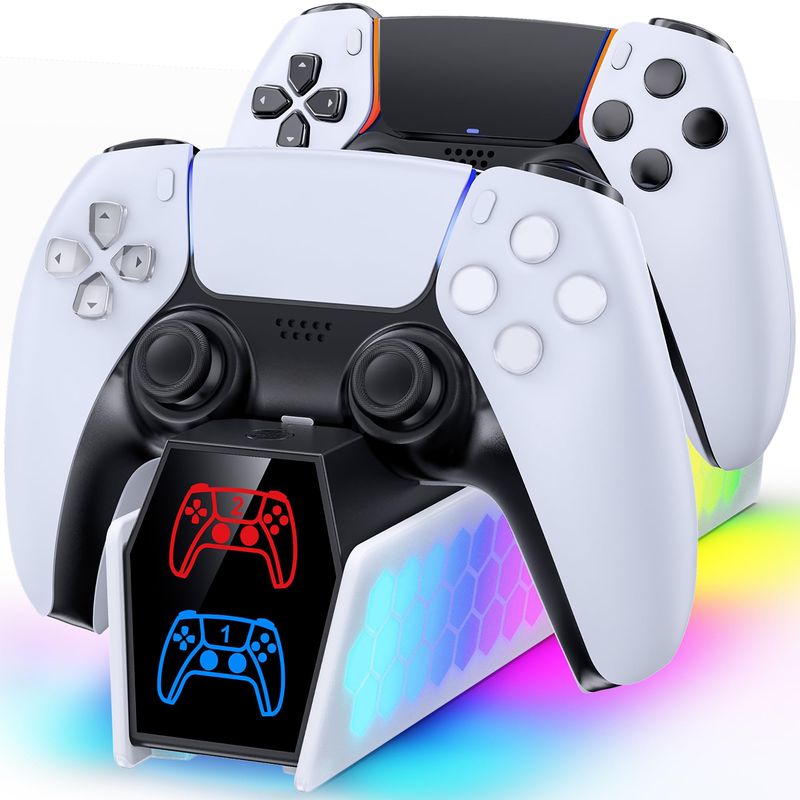 RGB PS5 Controller Charging Station for Dualsense Controller, Charging ...