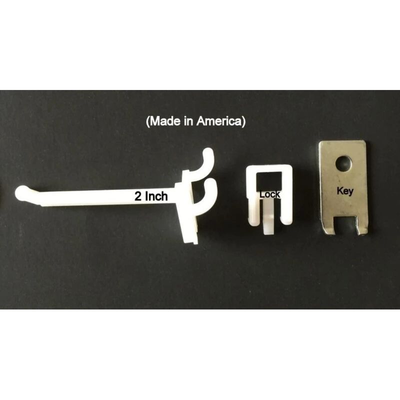 ProCraft Brand (50 Pack) 2 Inch Locking White Plastic Pegboard Peg ...