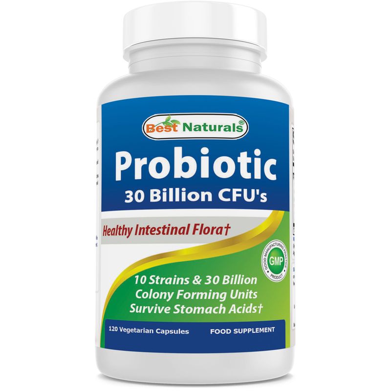 Best Naturals Probiotic 10 Strains & 30 Billion CFU Intestinal Flora ...
