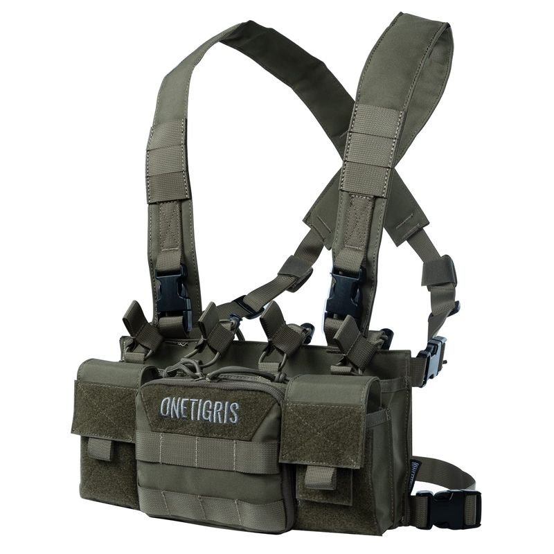 OneTigris Chest Rig, MOLLE Chest Rigs Tactical Chest Rig Dangler Pouch ...