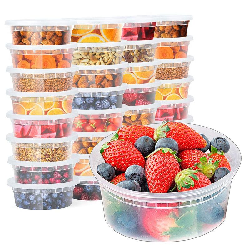 Glotoch Soup Containers With Lids, 48 Pack 8 oz(1 Cup) Deli Containers ...