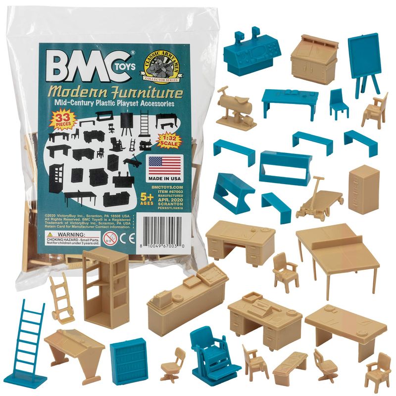 BMC Classic Marx Mid-Century Modern Furniture - 32pc Plastic Playset ...
