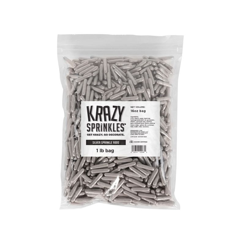 BAKELL® Metallic Silver Rod Sprinkles | 100% Food Grade Edible ...