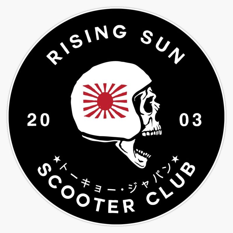 Rising Sun Scooter Club Tokyo [Sticker Version] Vinyl Waterproof ...