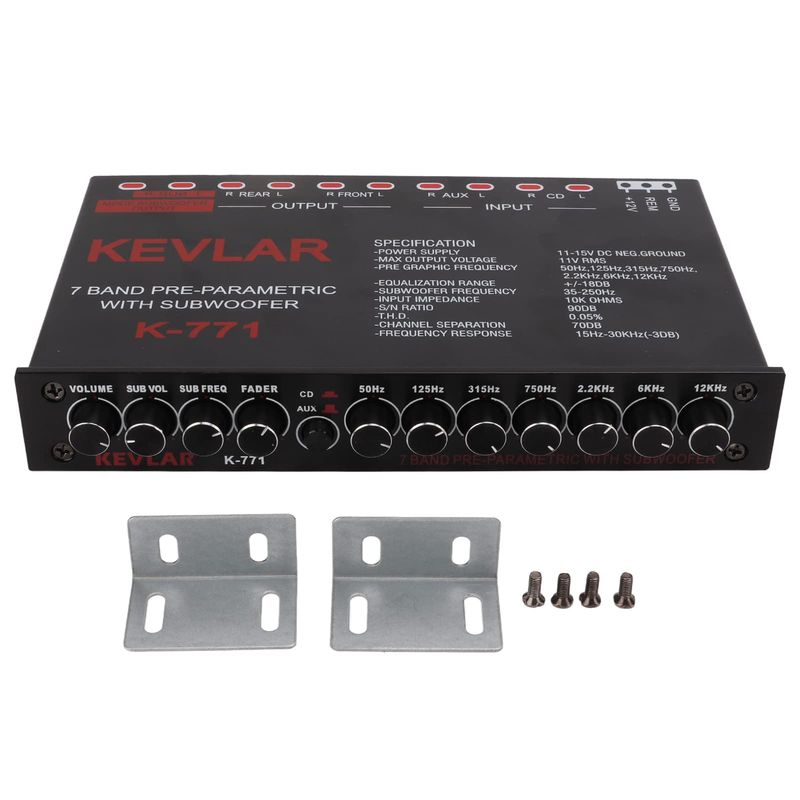 Car Equalizer with 7 Band Graphic Equalizer 7-Band Pre Amp Digital ...
