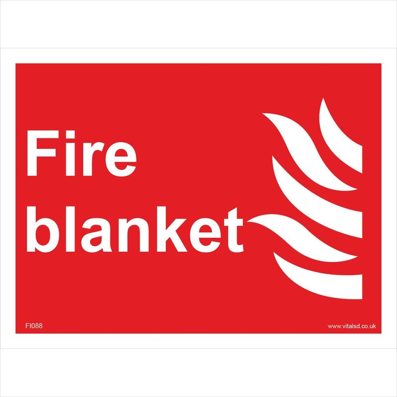 FI088 Fire Blanket SIGN garage home office kitchen camping car ...