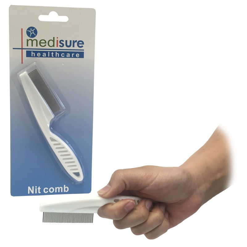MEDISURE DURABLE EFFECTIVE SMALL HANDLE FLEA LICE FINE METAL TOOTH KIDS ...