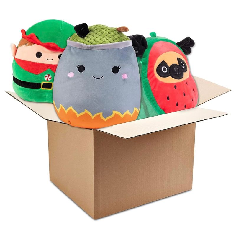 Squishmallows Plush Mystery Blind Box 3 Pack - Various Sizes & Styles ...