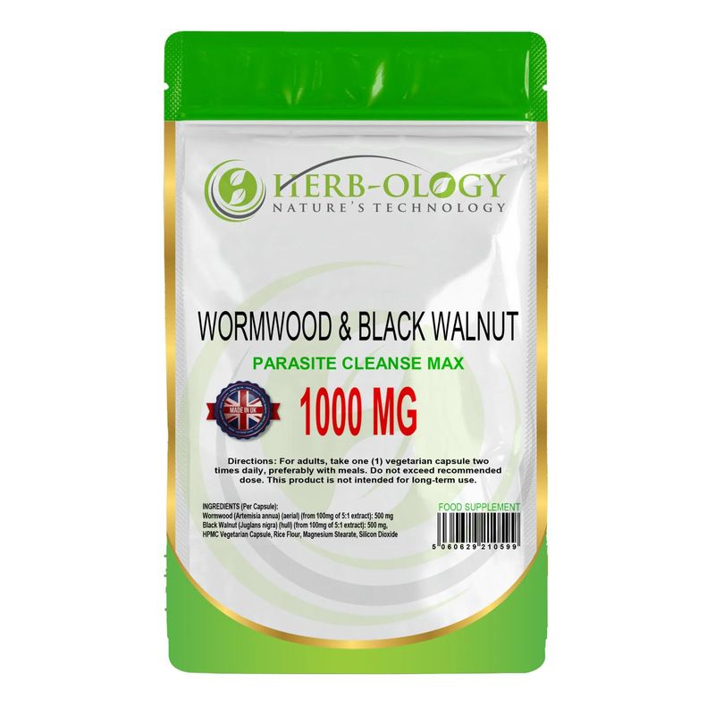HB Wormwood | 120 Wormwood Black Walnut Capsules - 500mg Wormwood Herb & 500mg Black Walnut per ...