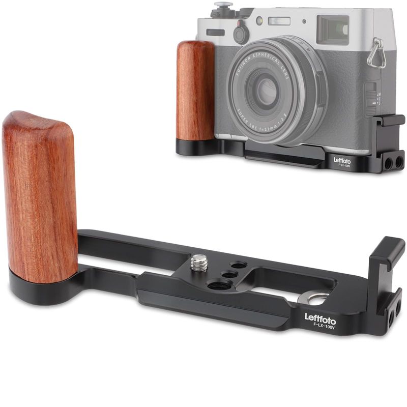 LEFTFOTO X100V Camera Hand Grip L Plate Mount with Wooden Handle for ...