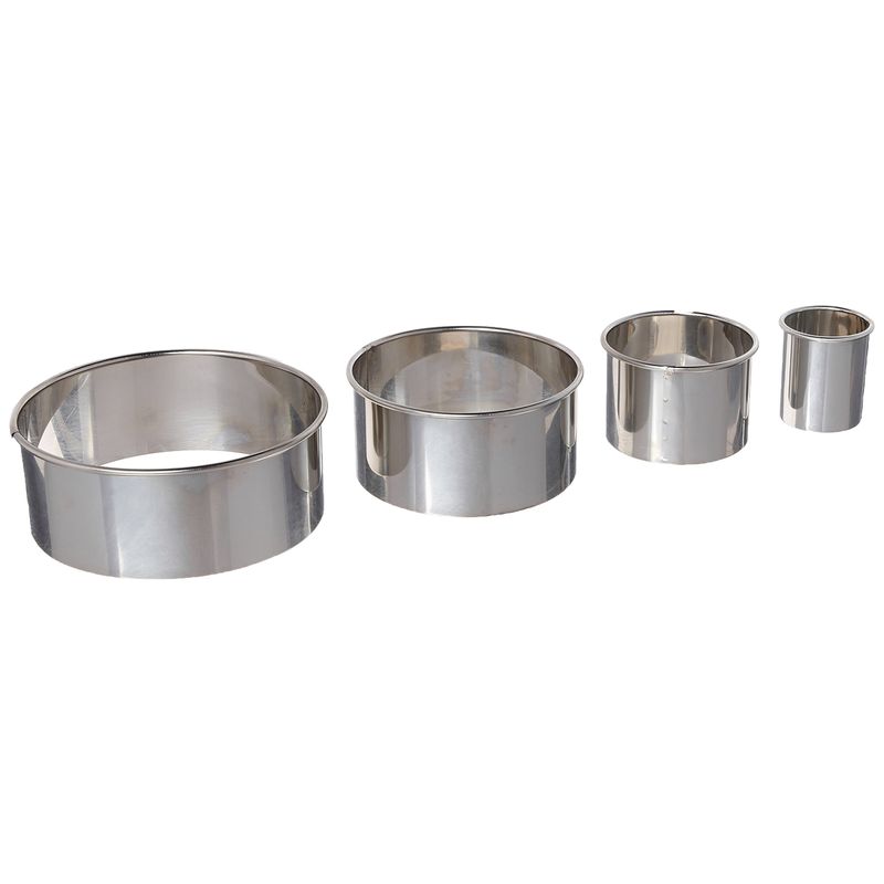 Ateco 4 Piece Stainless Steel Plain Edge Round Cutters Set in Graduated ...