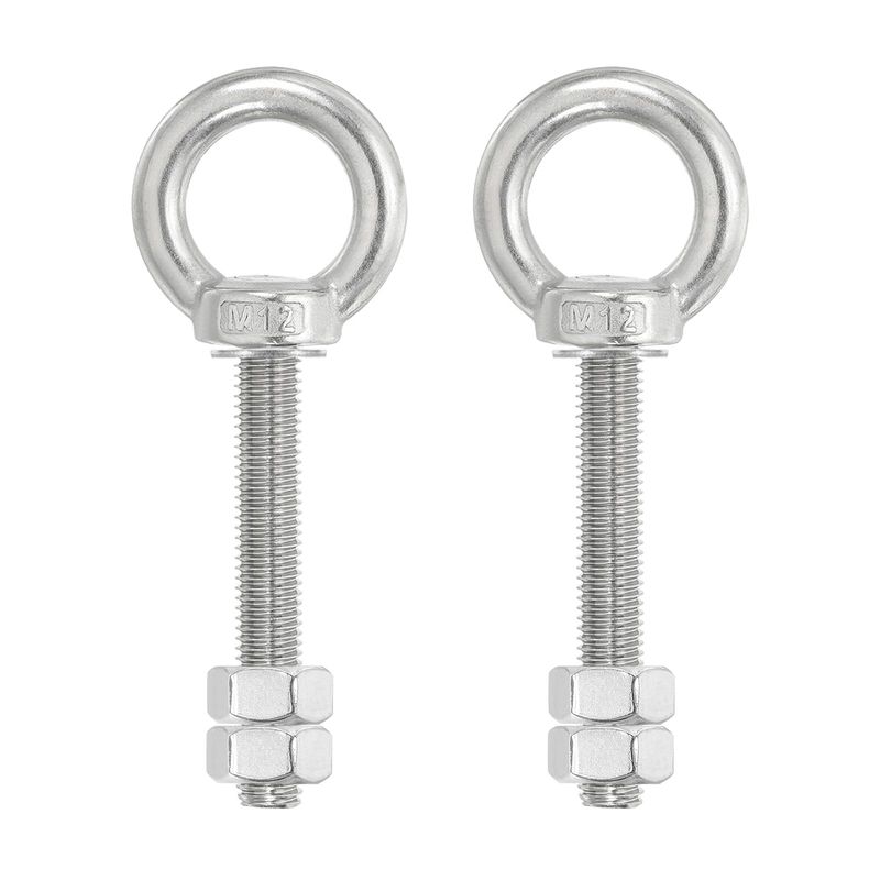 PATIKIL Lifting Shoulder Eye Bolts, 2 Pack M12x70 Screw Bolt 304 ...