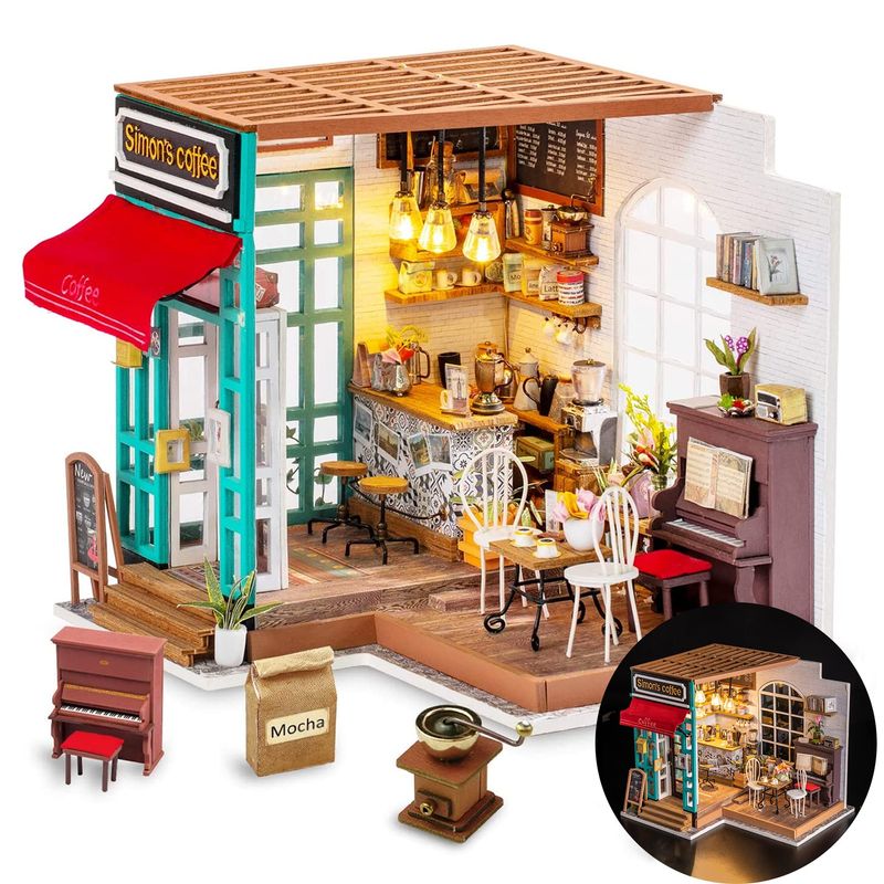 Rolife DIY Miniature Cafe House Kit for Adults to Build, Tiny House ...