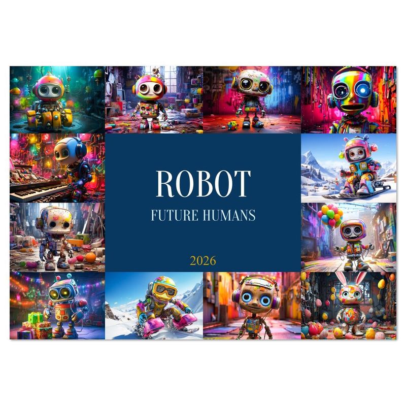 Robots - Future Humans (Monthly Wall Calendar 2026 11.7" x 16.5" (open ...