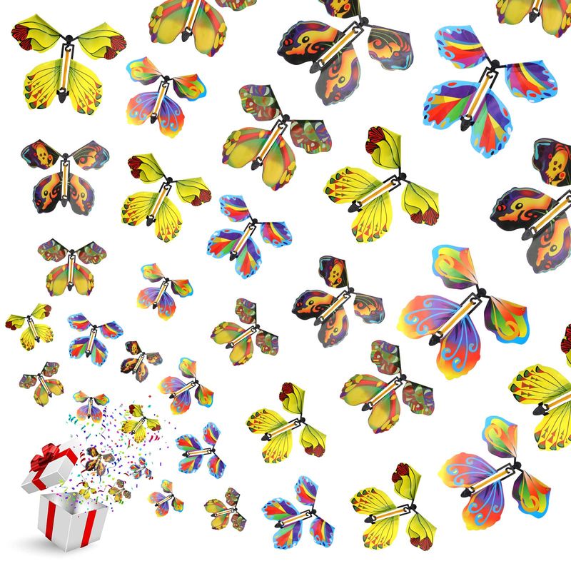 AhlsenL 20 PCS Flying Butterfly Toy, Wind Up Flying Butterfly Surprise ...