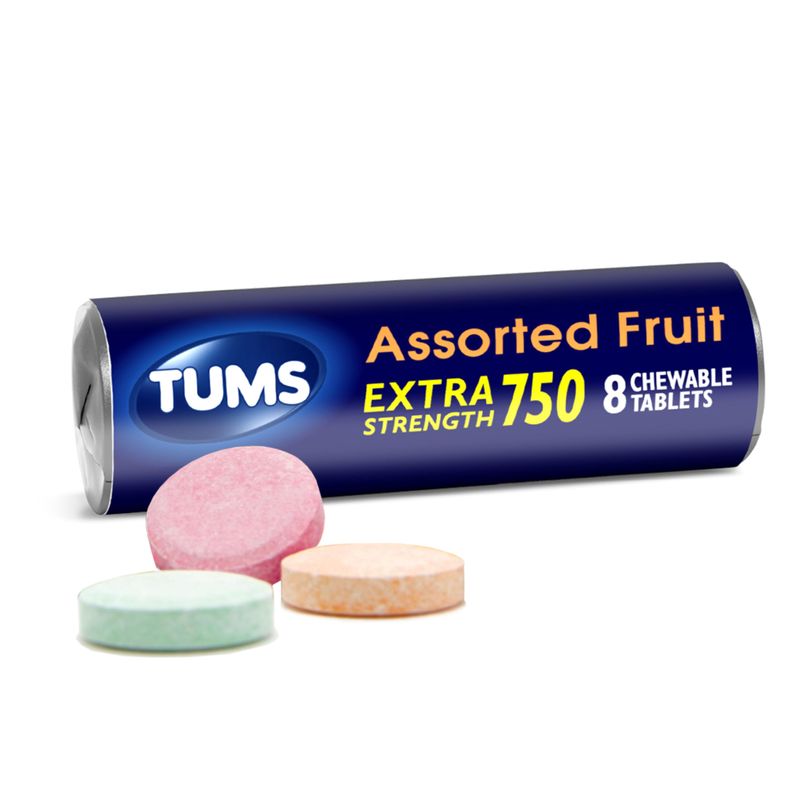 TUMS Extra Strength Antacid Tablets for Chewable Heartburn Relief and ...