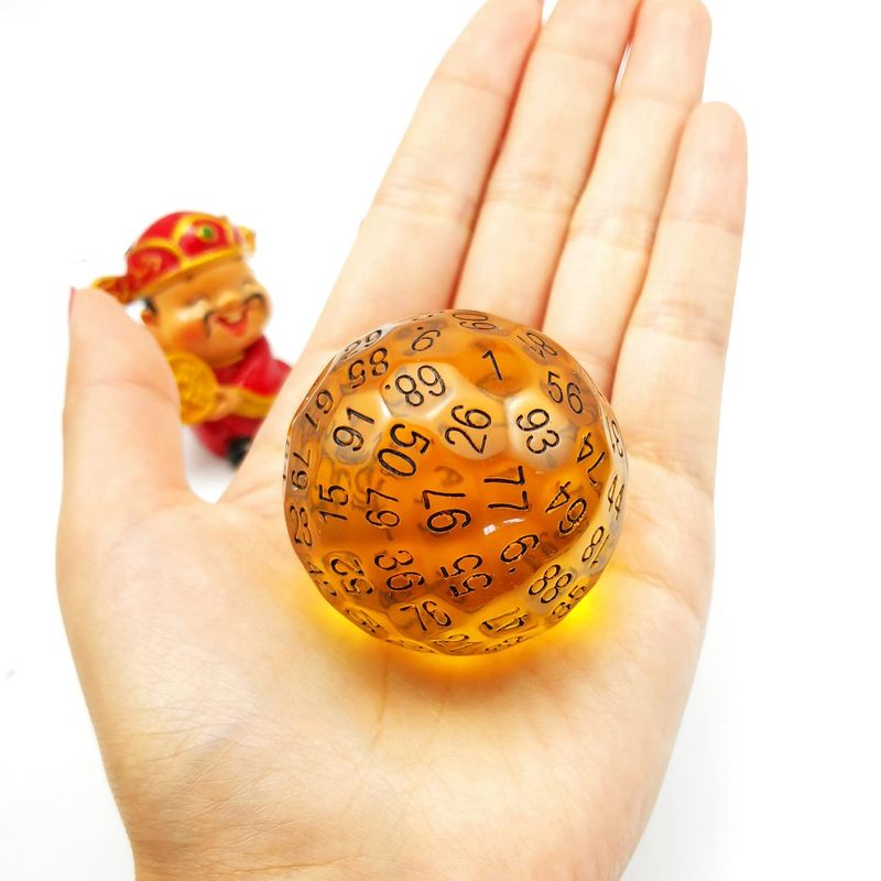 Bescon Translucent Polyhedral Dice 100 Sides Dice, Transparent D100 die ...