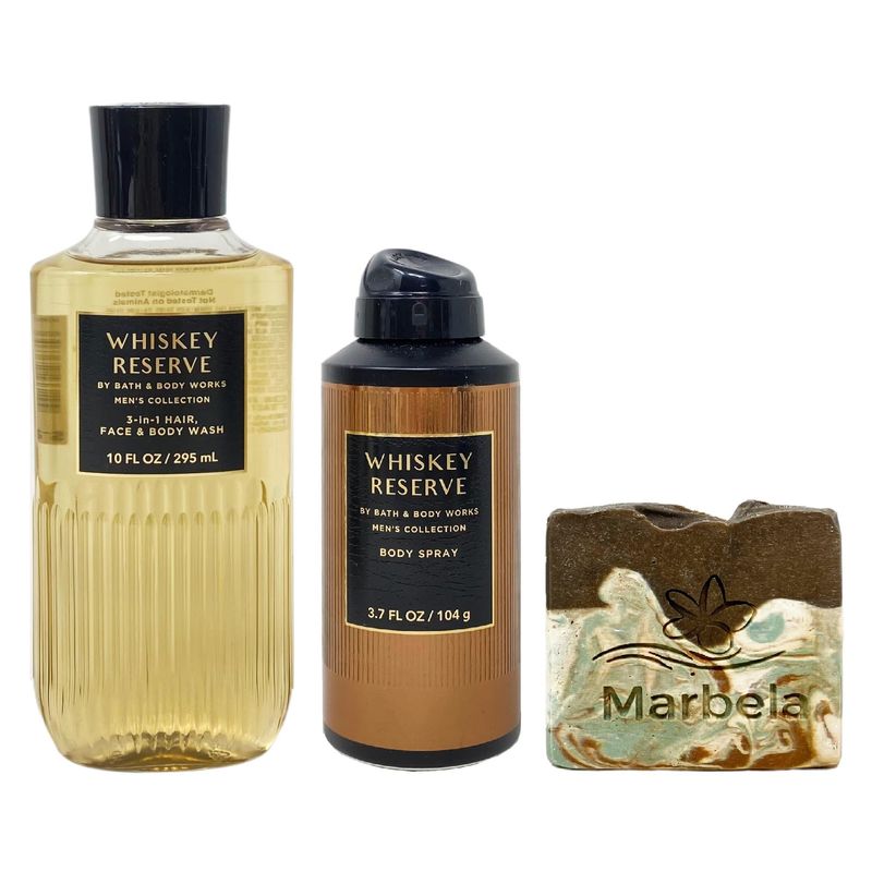 Bath & Body Works Men's Collection Whiskey Reserve Body Spray and 3-in ...
