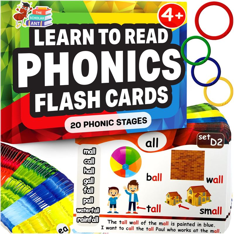 Phonics Flash Cards - Learn to Read in 20 Phonic Stages - Digraphs CVC ...