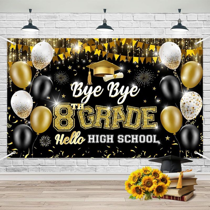 Lofaris Banner - 70.8x43.3 Inch "Bye Bye 8th Grade Hello High School ...