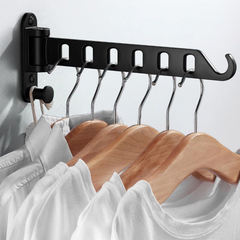 Wall Mounted Clothes Hanger Foldable Clothes Rack 180° Swivel Hanger ...