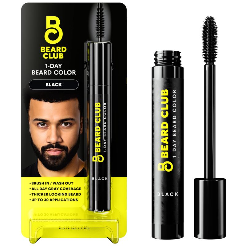 The Beard Club 1 Day Temporary Beard Dye for Men - Black Beard ...