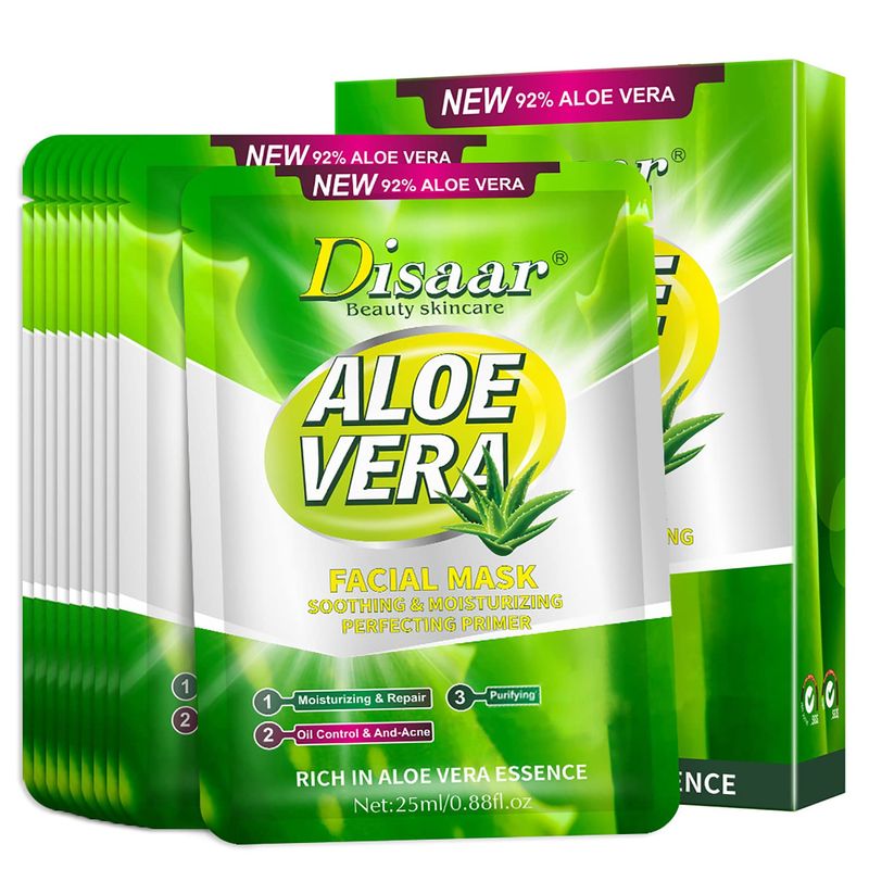 DISAAR Beauty Aloe Vera Facial Mask Soothing Essence Moisturizing Face ...