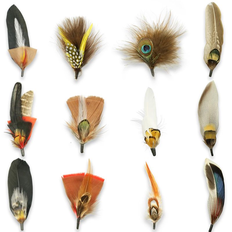 12Pcs Hat Feathers, Small Feathers for Hats, Natural Assorted Feathers ...