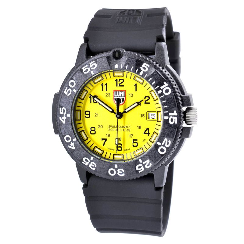 Luminox Men's Watch Original Navy Seal Yellow Dial Black Rubber Strap ...