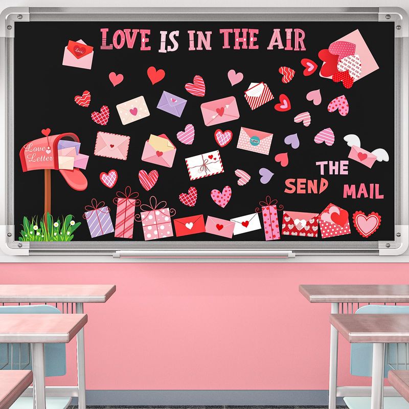 Pasimy Valentine's Day Bulletin Board Decorations Set Heart Paper ...
