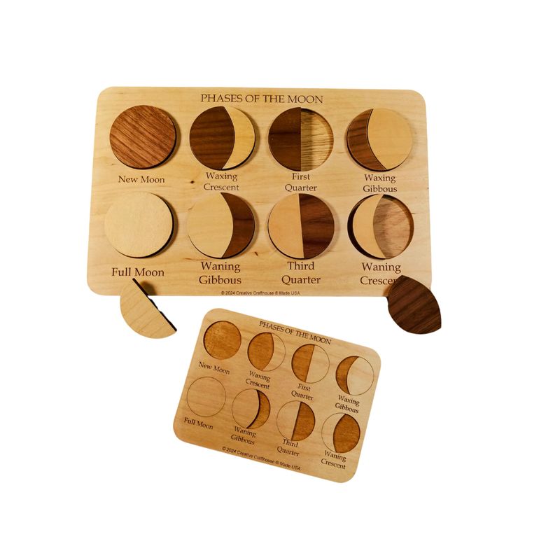 Moon Phases Puzzle - Made in the USA - Montessori Toy for Learning the ...