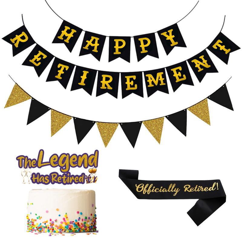 Anreixx Pre-Strung Retirement Banners Kit, Retirement Party Decorations ...