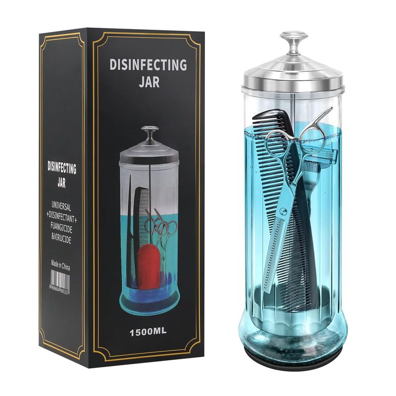 BOMOQING 50 Oz Barbicide Disinfectant Jar with anti-slip pad ...