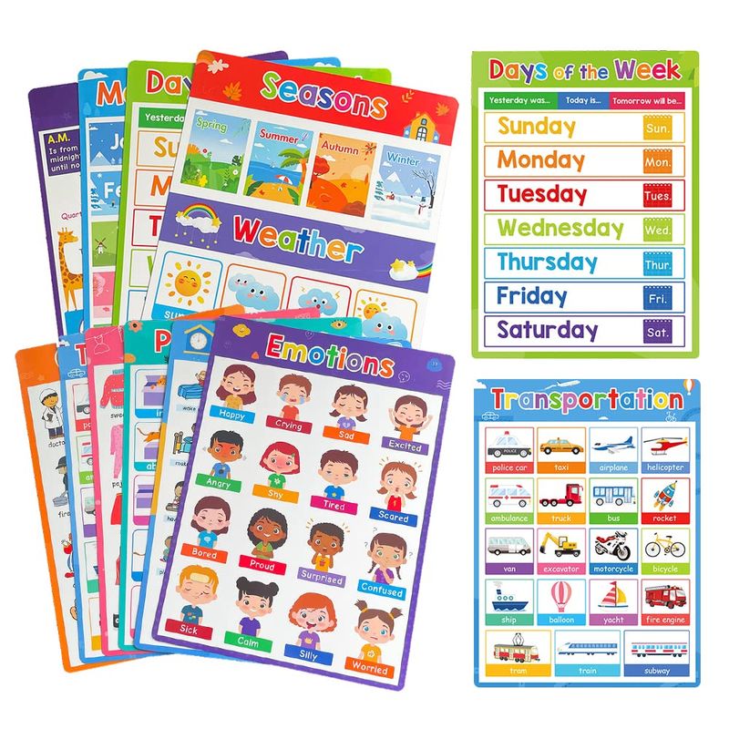 Lachilly Primer Fun Learning Poster Flash Cards - Perfect for Toddler ...