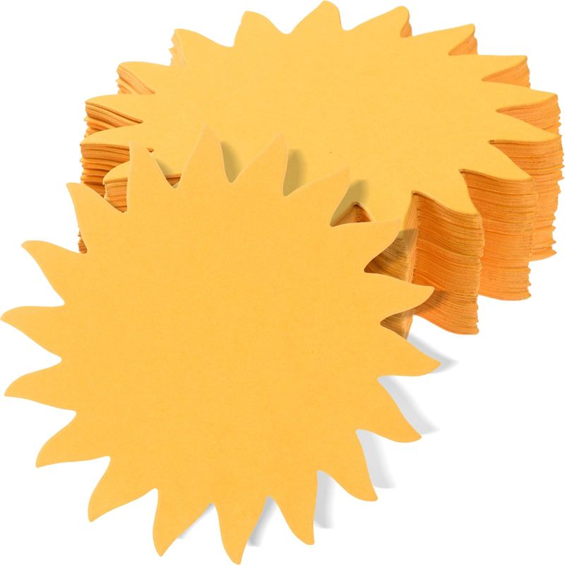 MixTeach 120 Pieces Gold Sun Cutouts 4 Inch Paper Sun Shape Cardstock ...