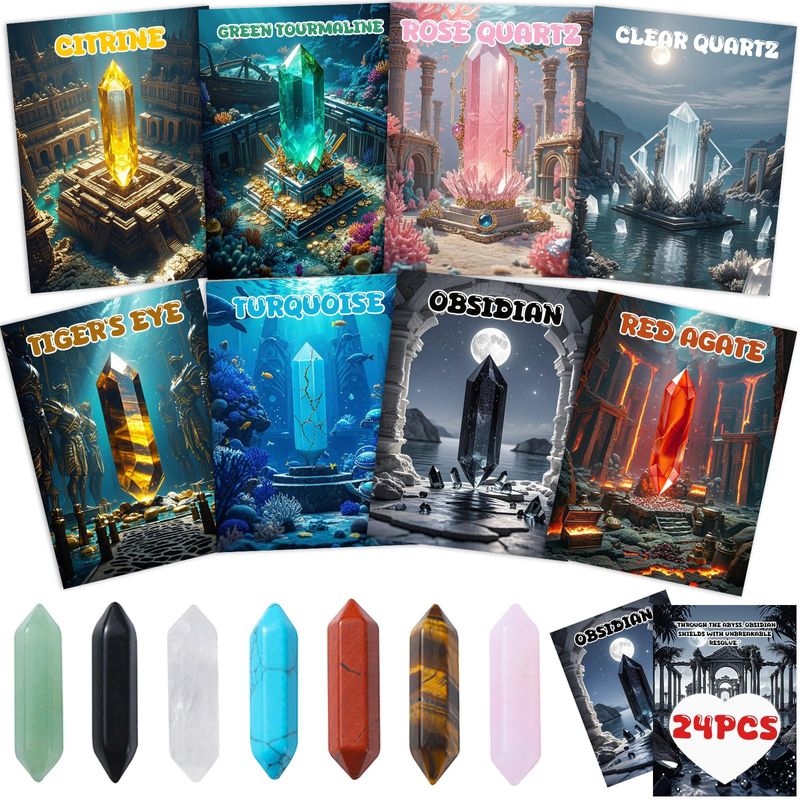 Valentines Day Cards for Kids with Crystals, 24Pack Atlantis-Inspired ...