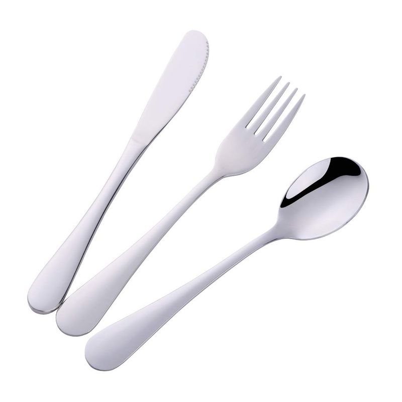Bisda Children's Cutlery Set, Spoon, Fork, Knife, 3-Piece Set, 18-8 ...
