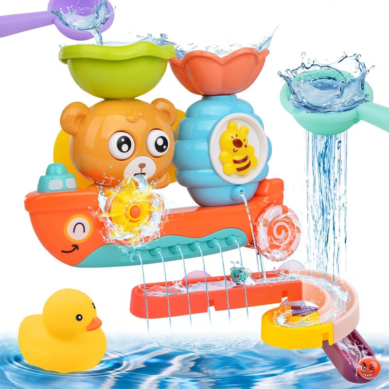 twoonto Bath Toys, Bathroom Toy Suction Cup Bathtub toy With Track Game ...