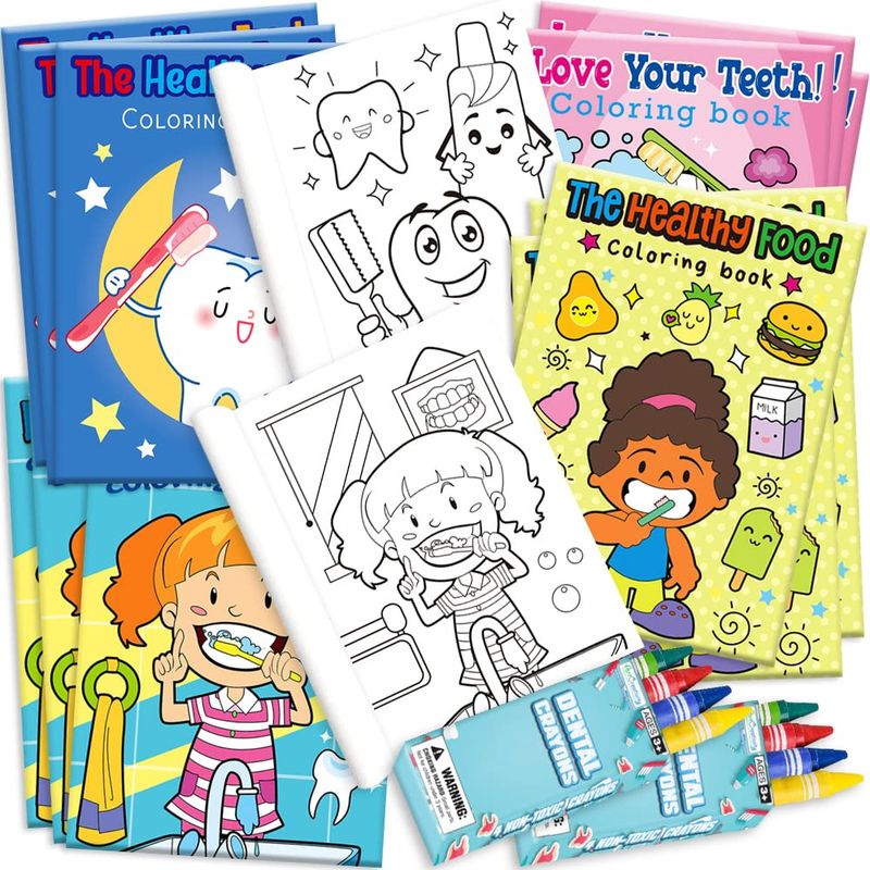ArtCreativity Dental Coloring Book Kit for Kids - Includes 12 Mini ...