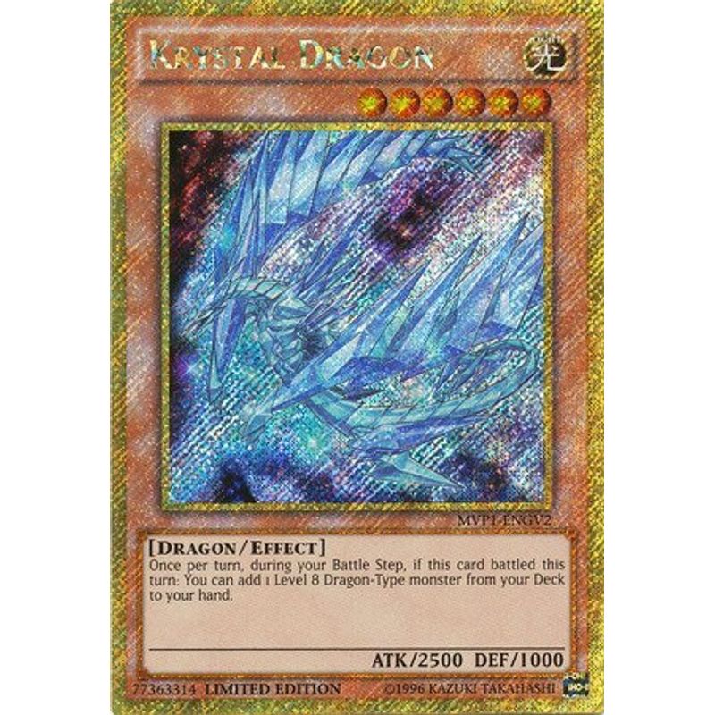 YU-GI-OH! Yugioh Krystal Dragon MVP1-ENGV2 Gold Secret Rare Limited Edition - Online Marketplace ...