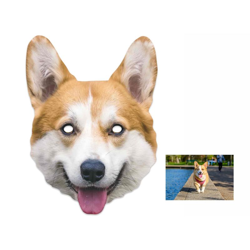 BundleZ-4-FanZ Mask Pack - The Queen's Royal Corgi Dog Card Party Mask ...