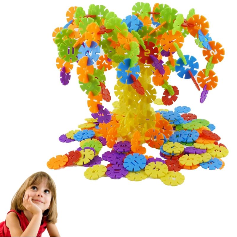 Pack of 500 Snowflake Building Blocks, Children's Building Blocks ...