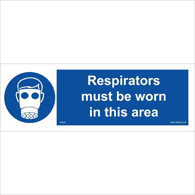 MA044 Respirators Must Be Worn In This Area SIGN health safety ...