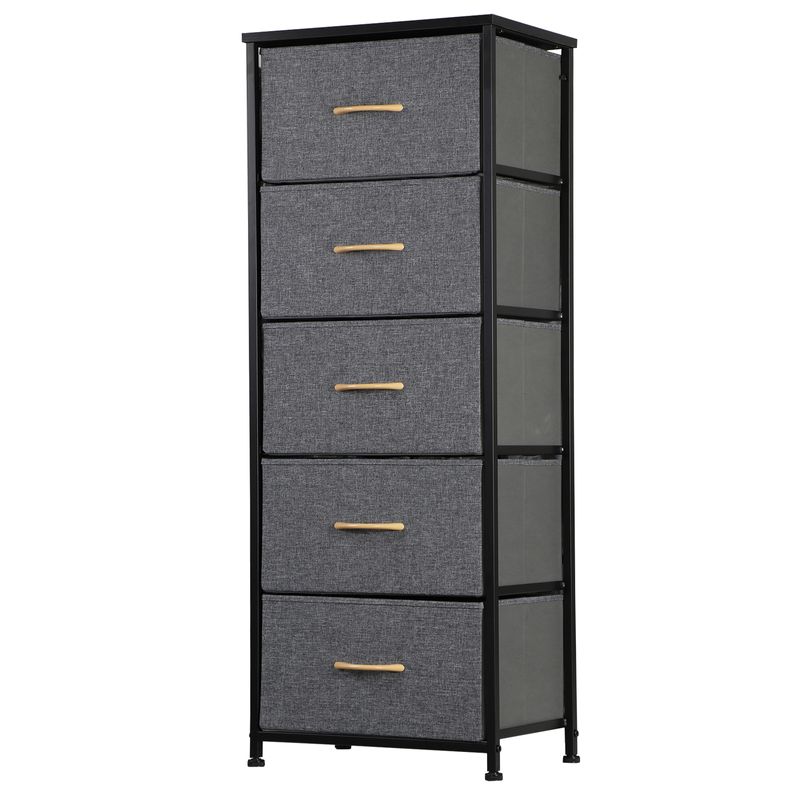 Storage Tower Organizer w/5 Drawers Metal Frame Drawer Organizer Dark ...