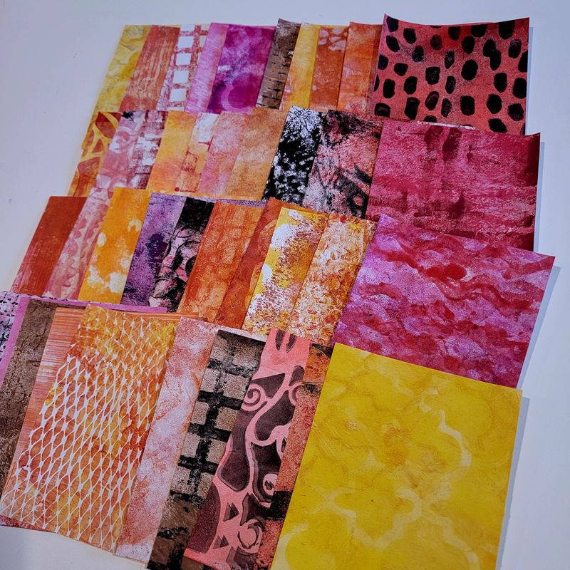 Collage Papers 40 A5 Hand painted Scrapbook Supplies Pack for Art ...